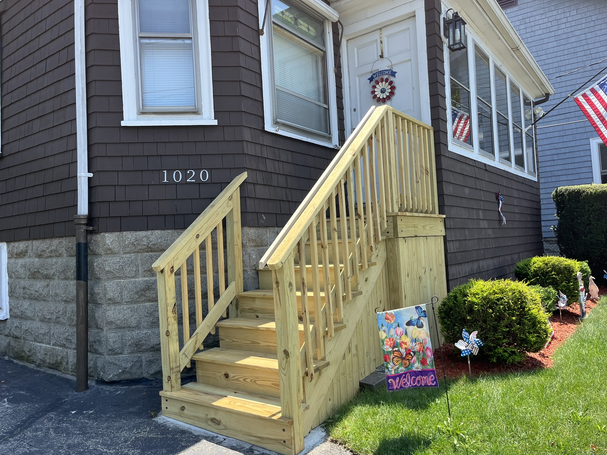 Remove and Replace Front Steps. Pressure Treated Stairs and Landing in ...